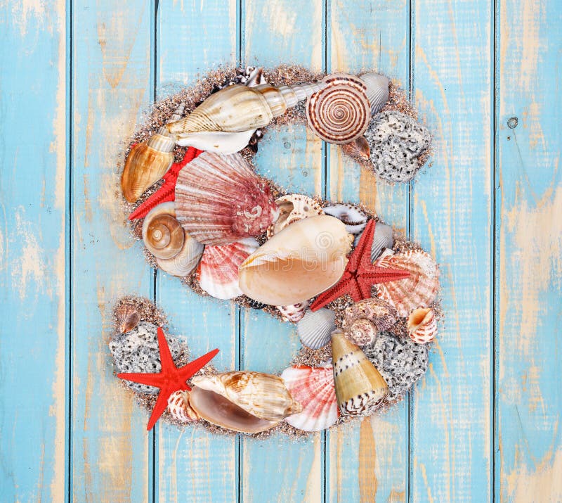 Letter S stock image. Image of star, blue, alphabet, seashell - 37223343