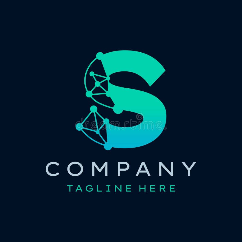 Letter S Molecule Logo, Bio Tech Connect Dots Science Technology Logo ...
