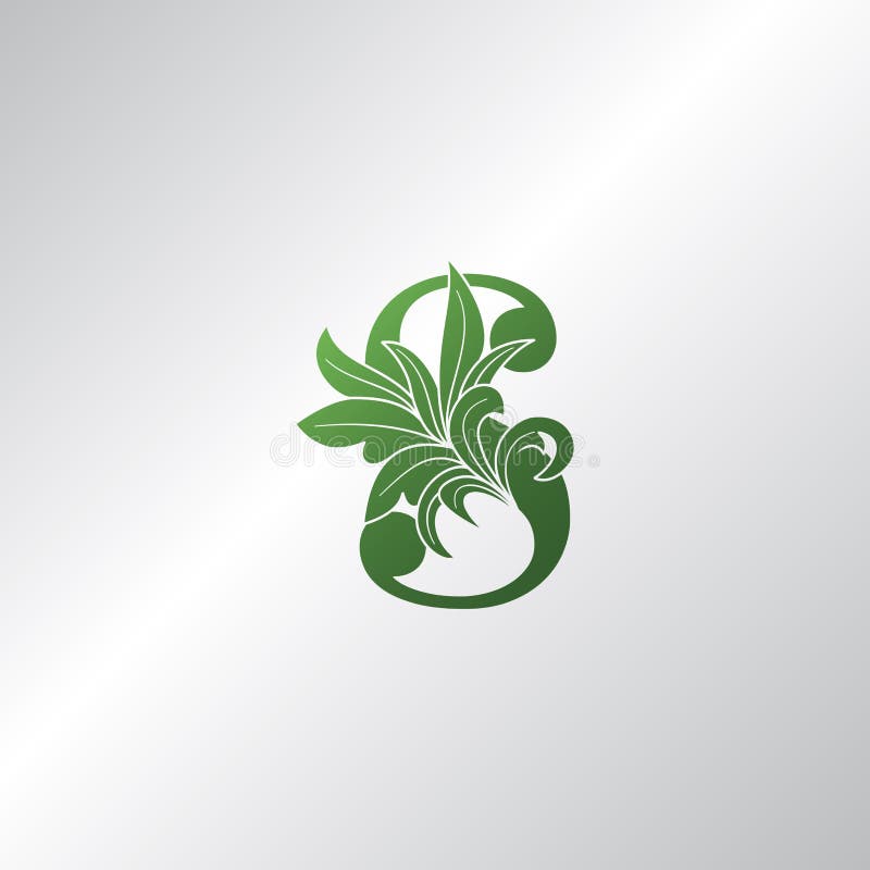 Letter S Monogram Nature Green Leaves Logo Icon Vector Design Stock ...