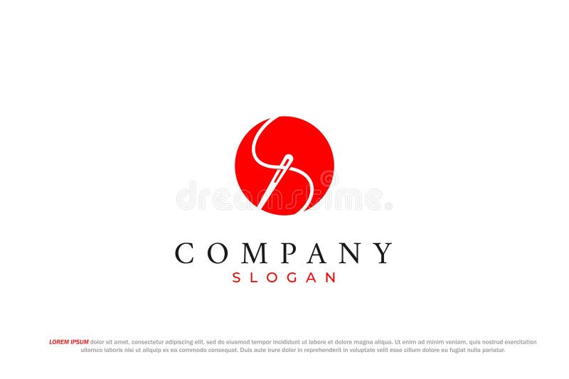 Letter S Needle and Sewing Thread Taylor Logo Stock Vector ...