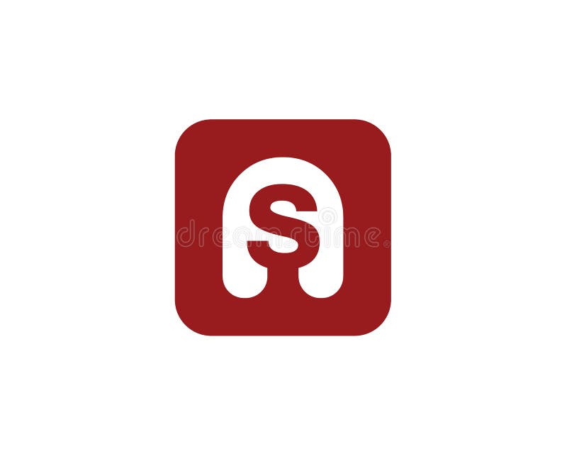 Letter a T N Negative Space on Rounded Square Stock Vector ...