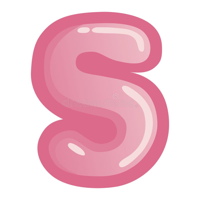 Letter S Pink Bold Alphabet Font Doodle Drawing Vector Art Stock Vector ...