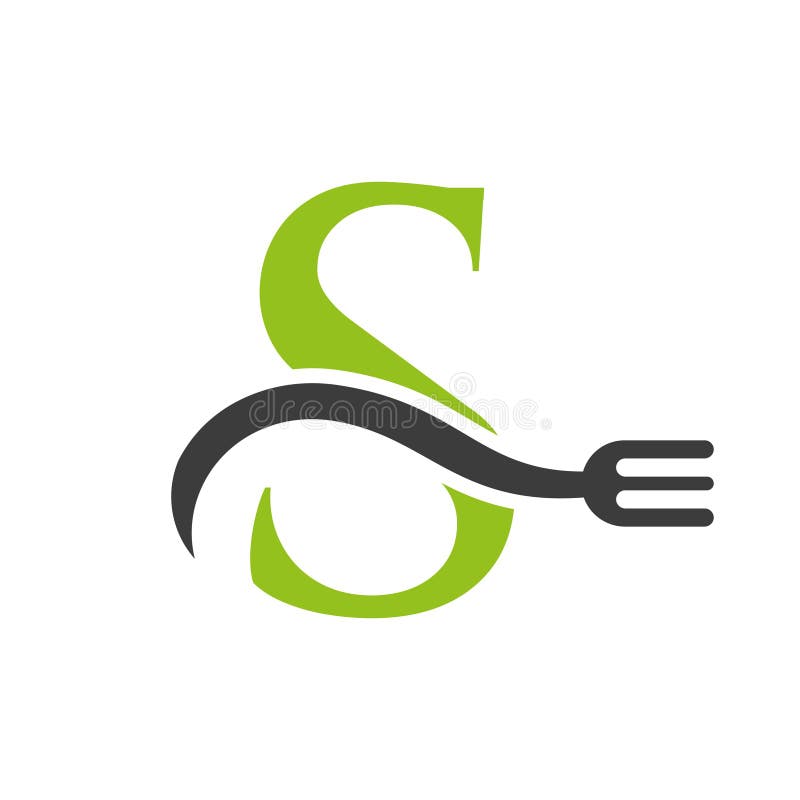 Letter S Restaurant Logo Concept with Fork Vector Template Stock Vector ...