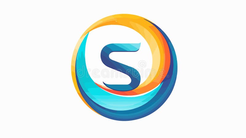 Letter S Round Logo Design Vector Cartoon Stock Vector - Illustration ...
