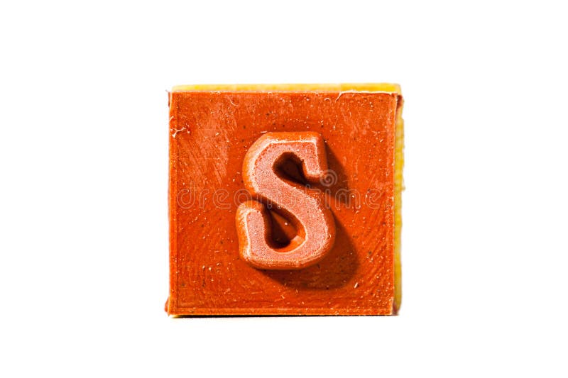 Letter S. Rubber Stamp with Wooden Handle Stock Image - Image of ...