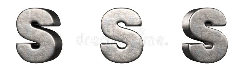Letter S from a Scratched Iron Letters Collection. Isolated Stock ...