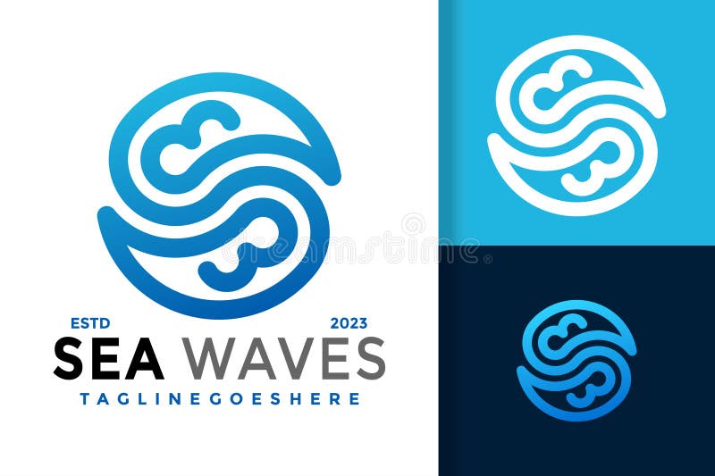Letter S Sea Waves Logo Vector Icon Illustration Stock Vector ...