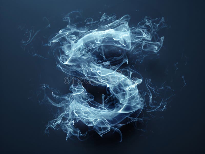 Letter S in the Shape of Smoke. Smoke Effect Gray Alphabet Stock ...