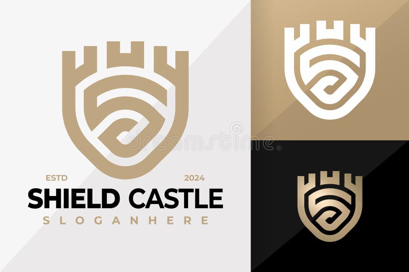 Letter S Shield Castle Logo Design Vector Symbol Icon Illustration ...