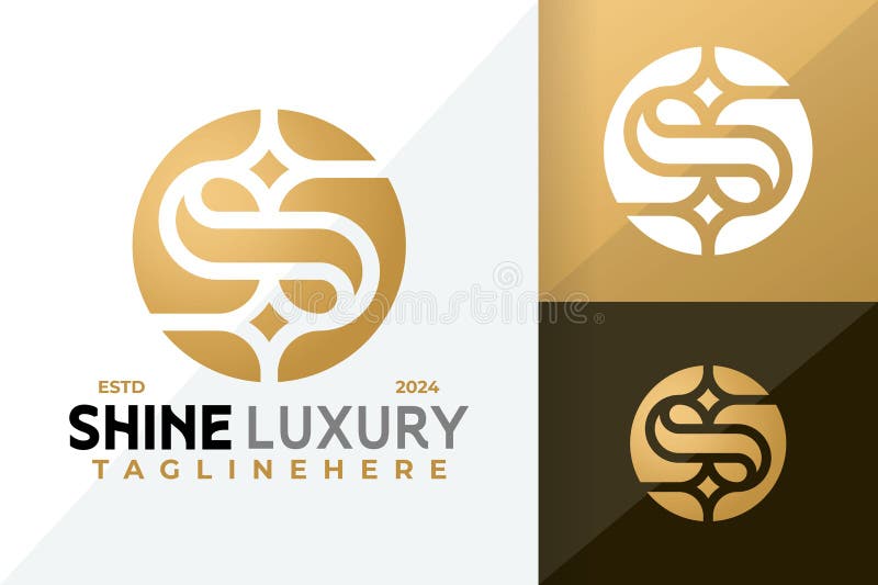 Letter S Shine Star Luxury Logo Icon Vector Design Illustration Stock ...