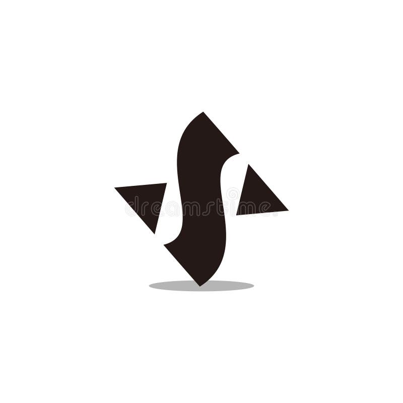 Letter S Simple Geometric Triangle Shadow Logo Vector Stock Vector ...