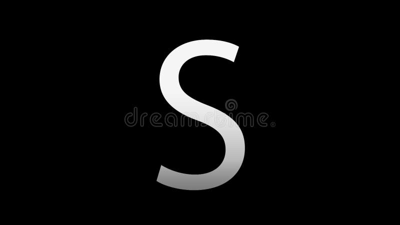 Letter S with Slice Effect Typography. Black Solid and Green Screen ...
