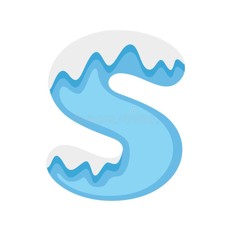 Letter S Snow, Vector Illustration Stock Vector - Illustration of comic ...