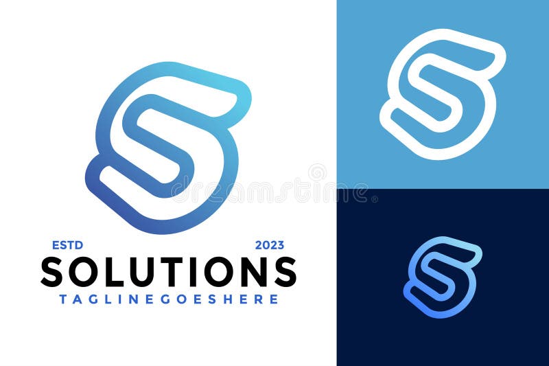 Letter S Solution Logo Design Vector Symbol Icon Illustration Stock ...
