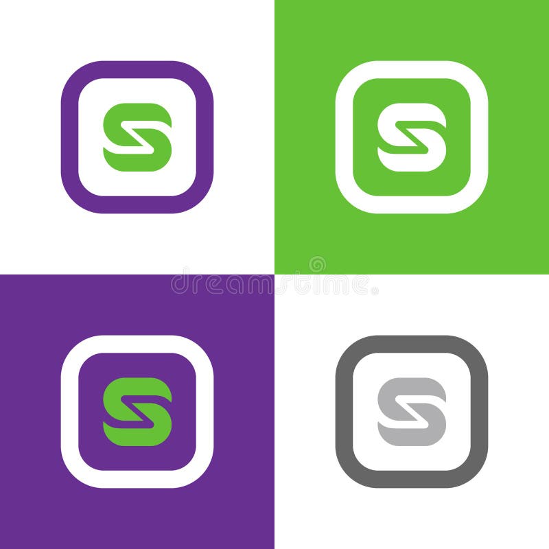 Letter S Square Logo Icon, Vector Illustration Design Stock Vector ...