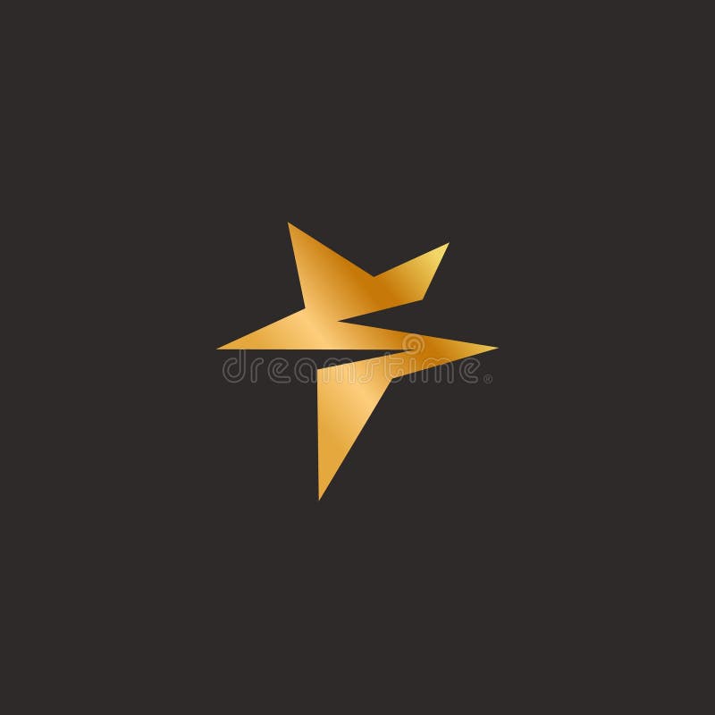 Letter S Star Logo Design. Star Gold Logo Stock Vector - Illustration ...