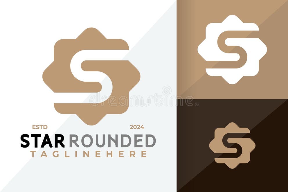 Letter S Star Rounded Logo Icon Vector Design Illustration Stock Vector ...