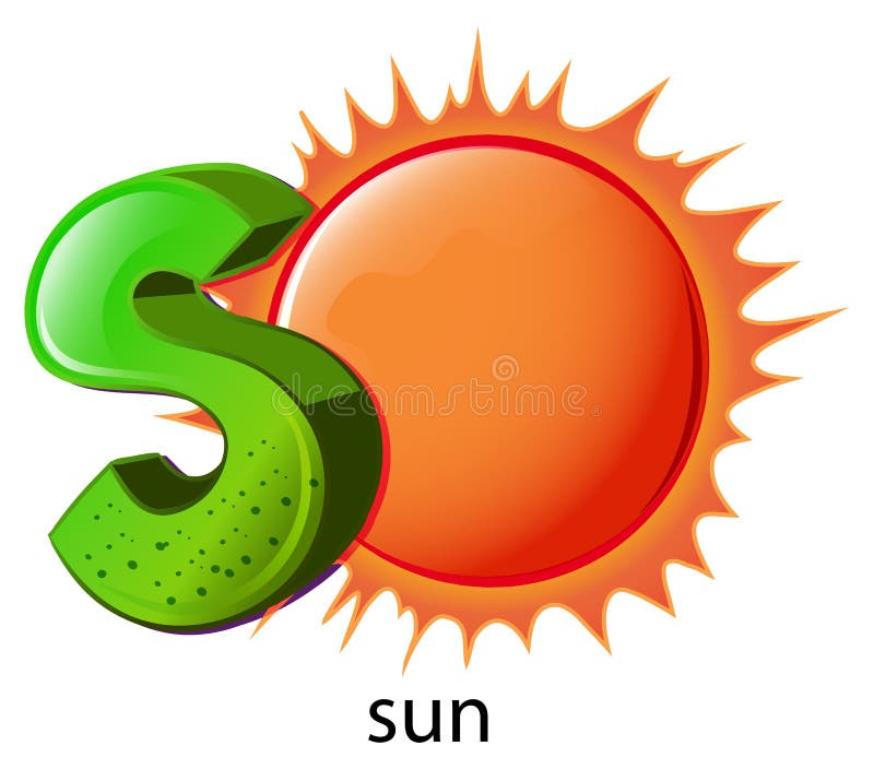 A letter S for sun stock vector. Illustration of helium - 45188413