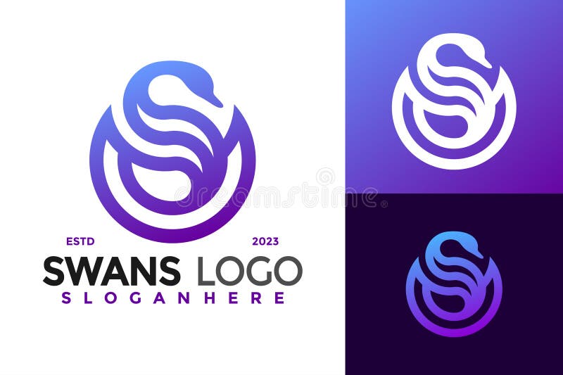 Letter S Swan Logo Design Vector Symbol Icon Illustration Stock Vector ...