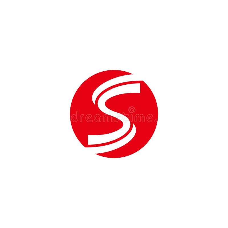 Letter S Swoosh Round Ribbon Simple Logo Vector Stock Vector ...