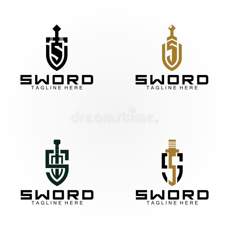 Letter S Sword and Shield Logo Design Stock Vector - Illustration of ...