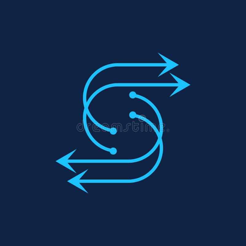 Letter S Tech Arrow Logo, Logo Design Vector. Monogram S-type ...
