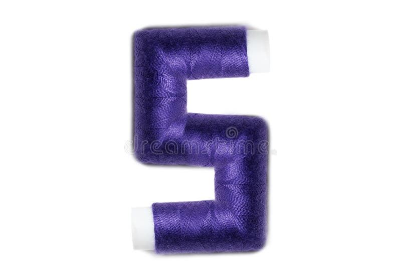 Letter of T from Thread Spools, Isolated on White Background. Alphabet ...