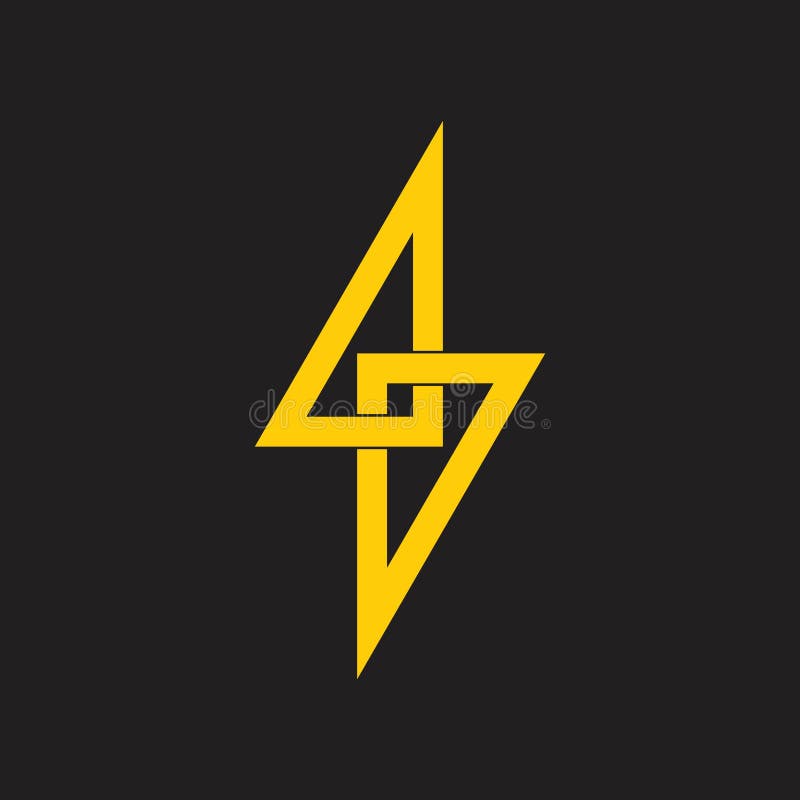 Letter R Thunder Shape Triangle Logo Vector Stock Vector - Illustration ...