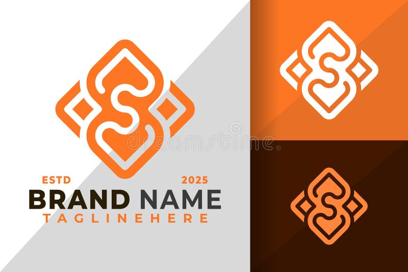 Letter S Unique Square Logo Icon Vector Design Illustration Stock ...