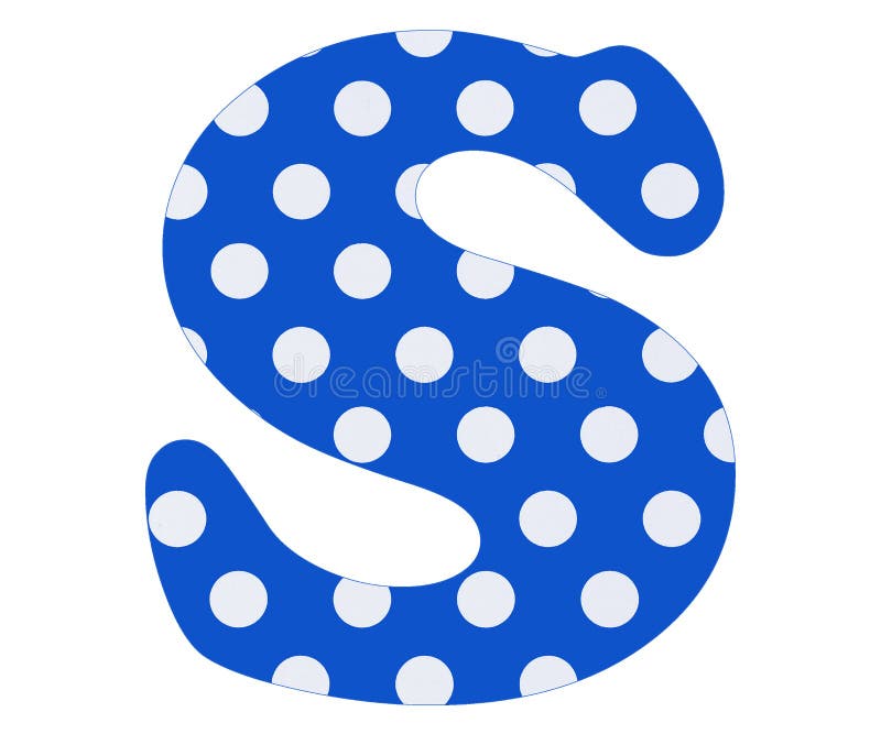 Letter S - White Circles on Blue Background. Top View Stock ...