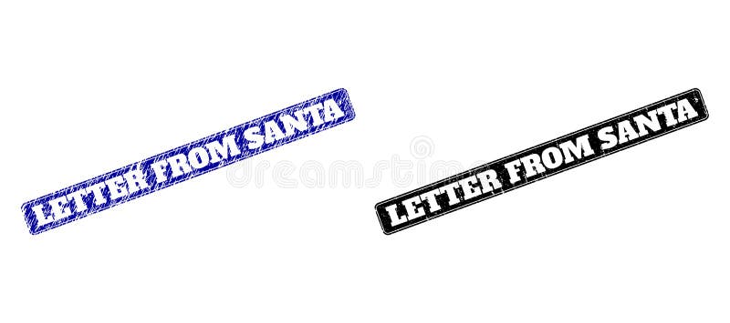 LETTER from SANTA Black and Blue Rounded Rectangular Watermarks with ...