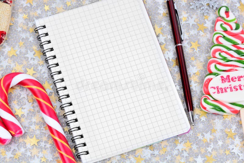 Letter for Santa on Notebook Page Stock Image - Image of star ...