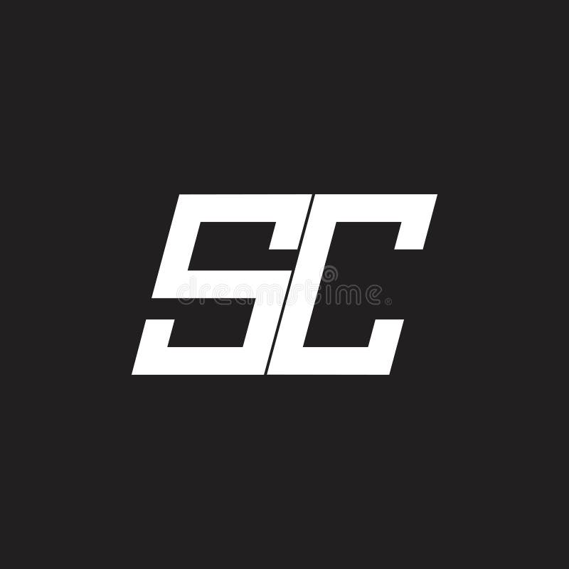 SC S C White Letter Logo Design With Circle Background. Stock Vector ...