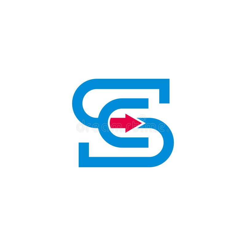 Letter Sc Overlapping Motion Arrow Geometric Logo Vector Stock Vector ...