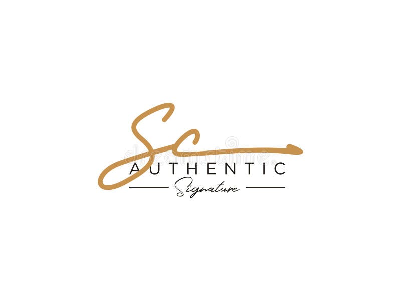 Letter SC Signature Logo Template Vector Stock Vector - Illustration of ...