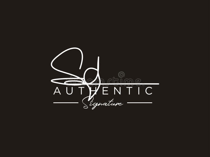 Letter SD Signature Logo Template Vector Stock Illustration ...