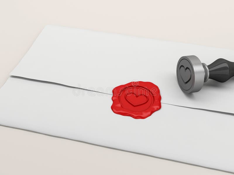 The Letter Sealed by a Stamp with Heart. Stock Illustration ...