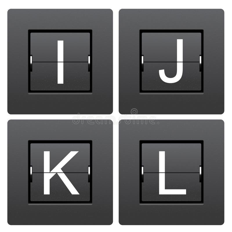 Set of Letters from Mechanical Timetable Board Stock Illustration ...