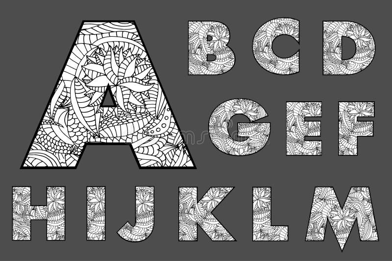 Paisley design alphabet stock illustration. Illustration of abstract ...