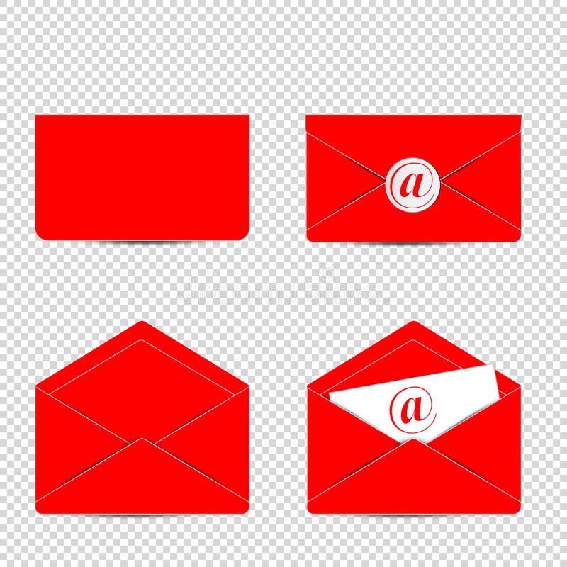 Letter. Set of of Red Letter with Email Icon Stock Vector ...