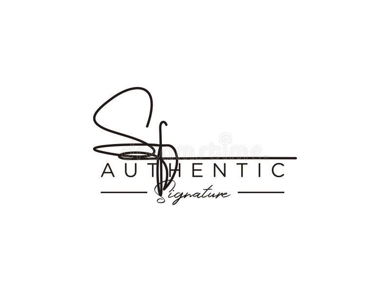 Letter SF Signature Logo Template Vector Stock Illustration ...
