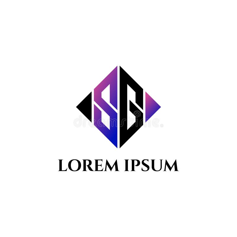 Letter SG Hexagon Simple Logo Design Vector. Stock Vector ...