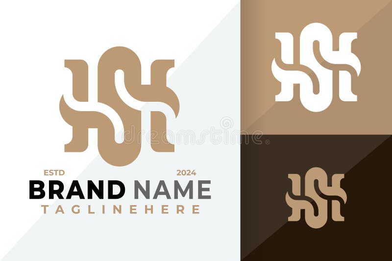 Letter Sh or Hs Symbol Logo Icon Vector Design Illustration Stock ...