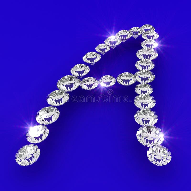 Letter a Shape Diamond Art Illustration Stock Illustration ...