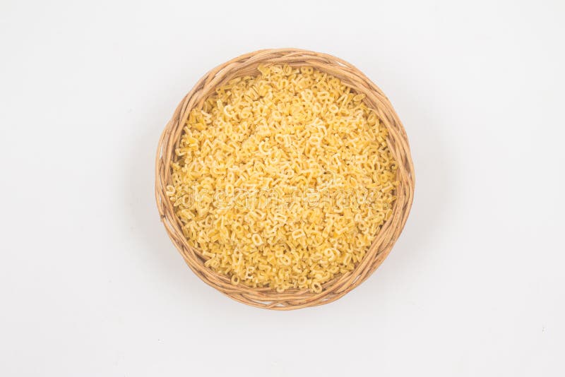 Letter-shaped Pasta in a Basket Bowl Stock Image - Image of macro ...