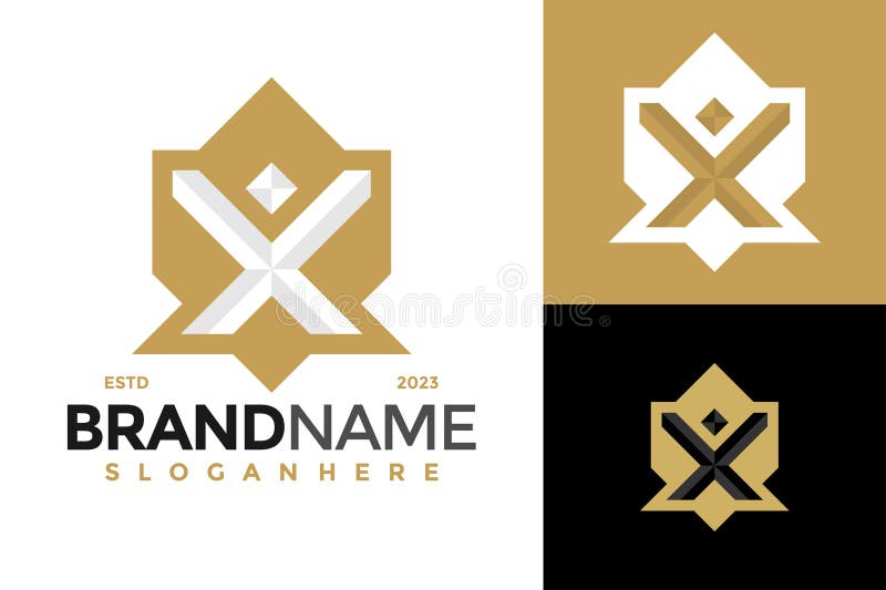 Letter X Shield Guard Logo Design Vector Symbol Icon Illustration Stock ...