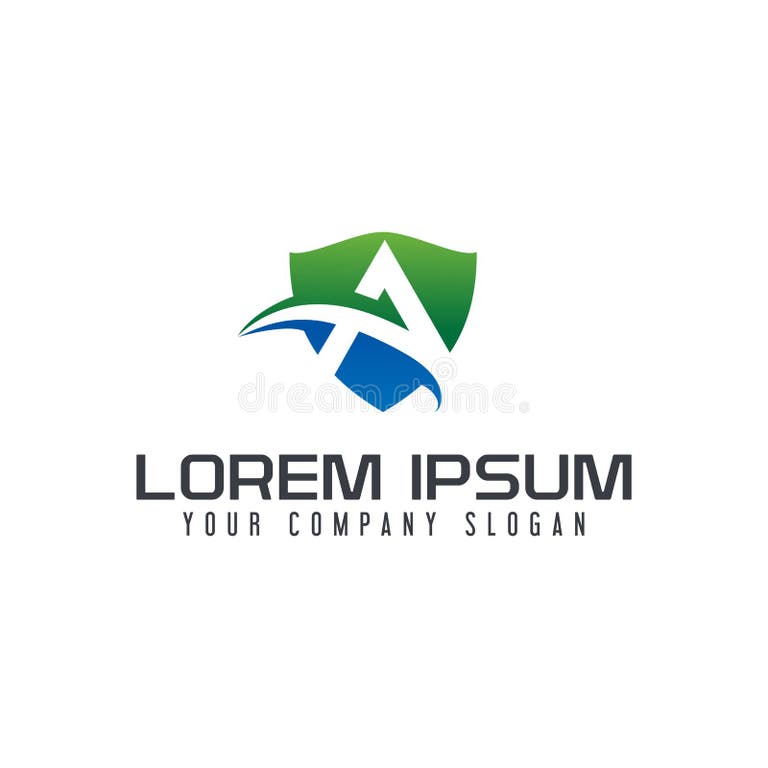 Letter a Shield Logo Design Concept Template Stock Vector ...