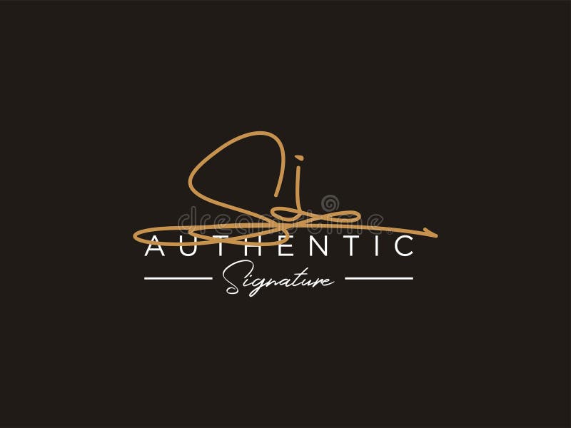 Letter SI Signature Logo Template Vector Stock Vector - Illustration of ...