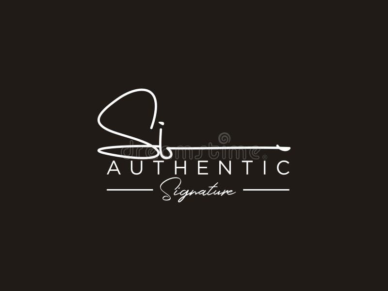Letter SI Signature Logo Template Vector Stock Vector - Illustration of ...