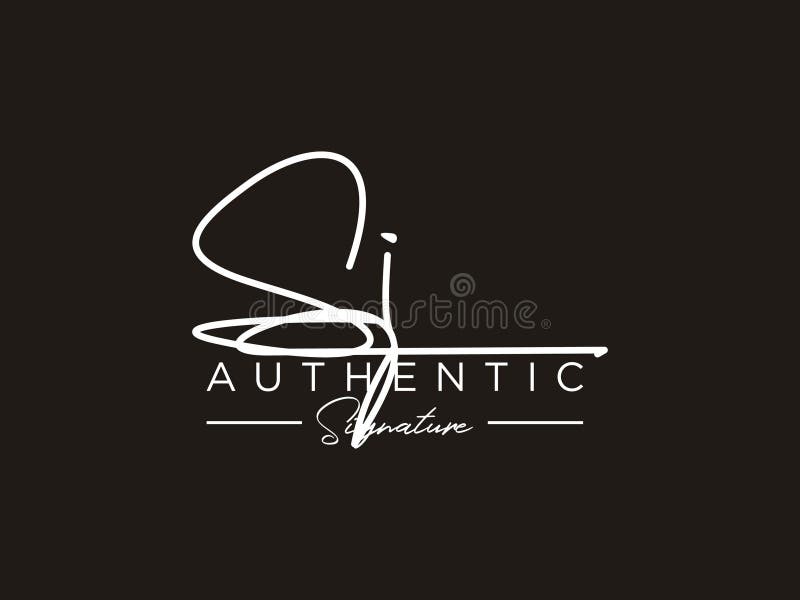 Letter SI Signature Logo Template Vector Stock Vector - Illustration of ...